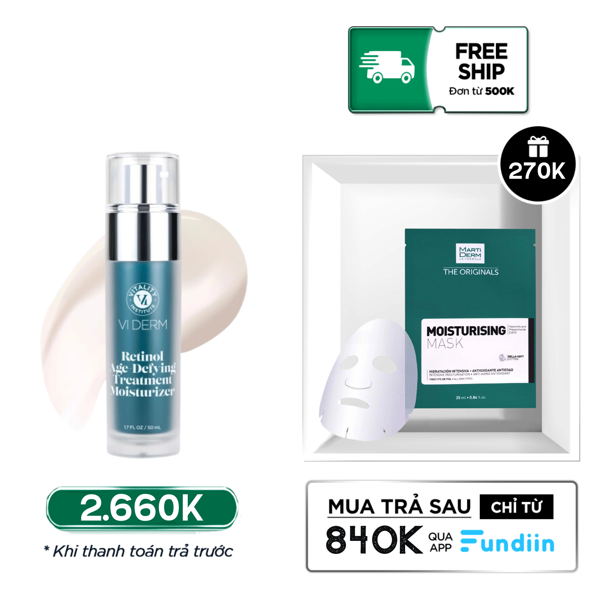 Kem Dưỡng Chống Lão Hóa VI Derm Retinol Age-Defying Treatment Moisturizer